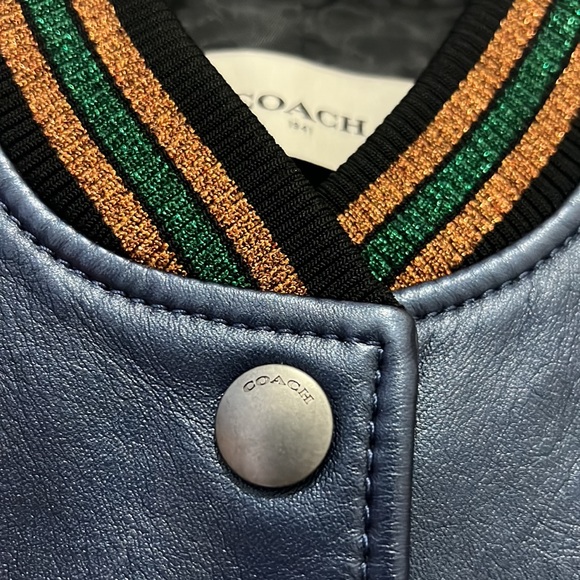 Coach | Jackets & Coats | Nwt Coach Shrunken Leather Varsity Jacket In ...